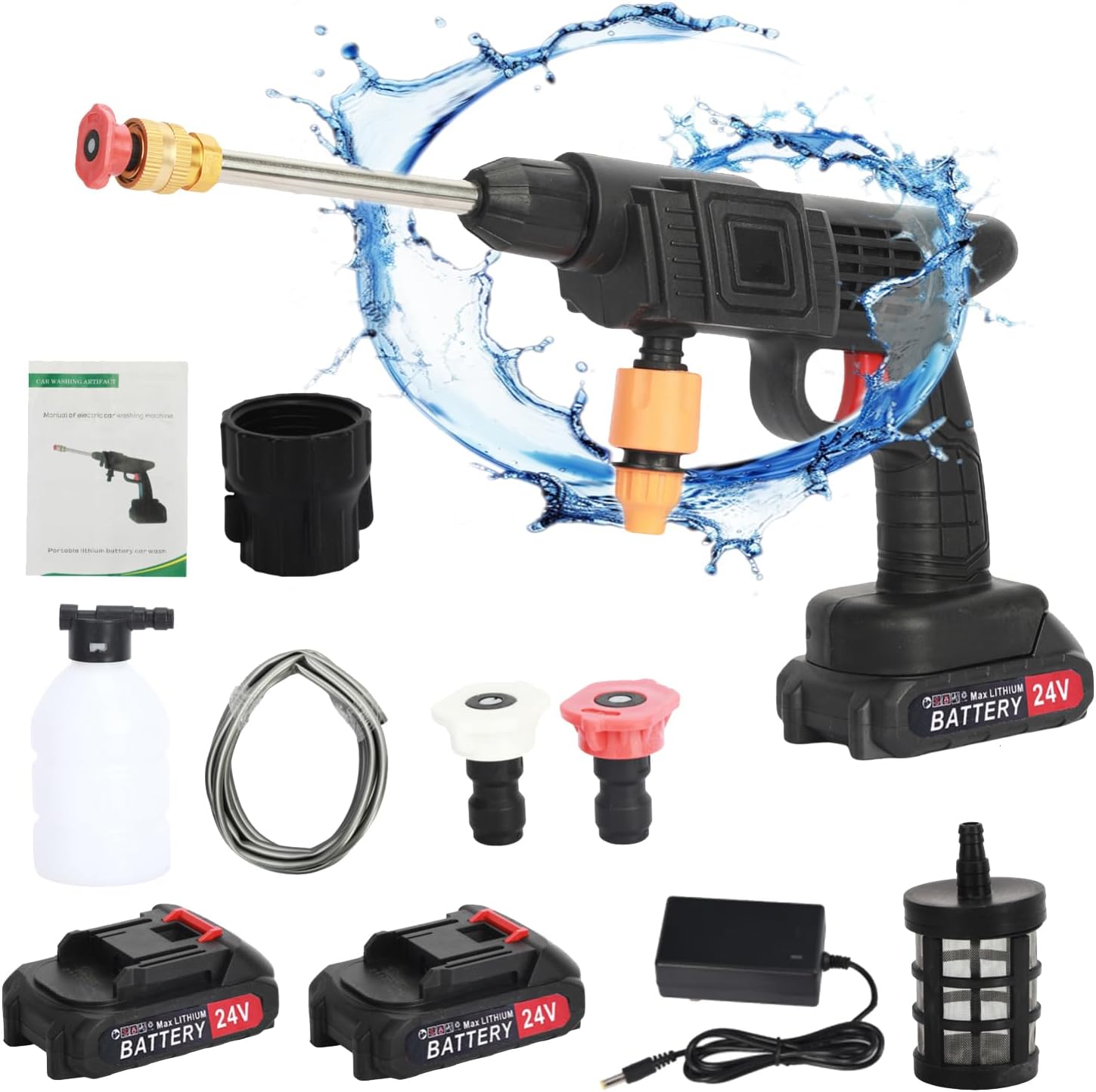 Amazon.com : iondelce 24V Cordless Pressure Washer,200W Cordless ...