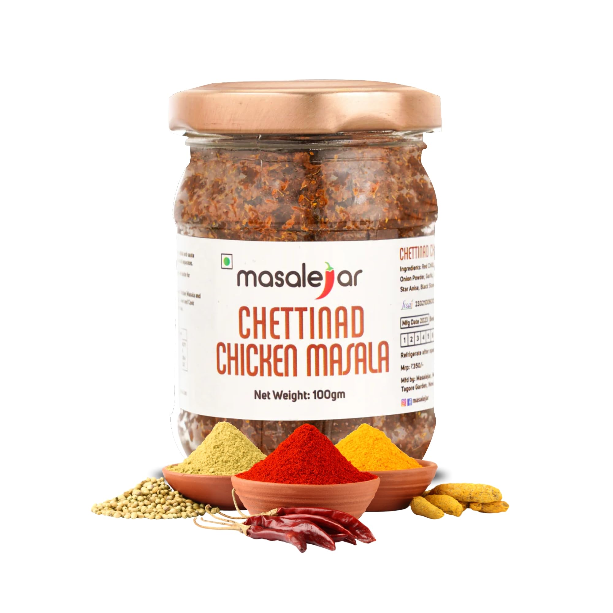 Masalejar Ready to Cook Chettinad Chicken Masala Spice Mix 100gm Serves ...