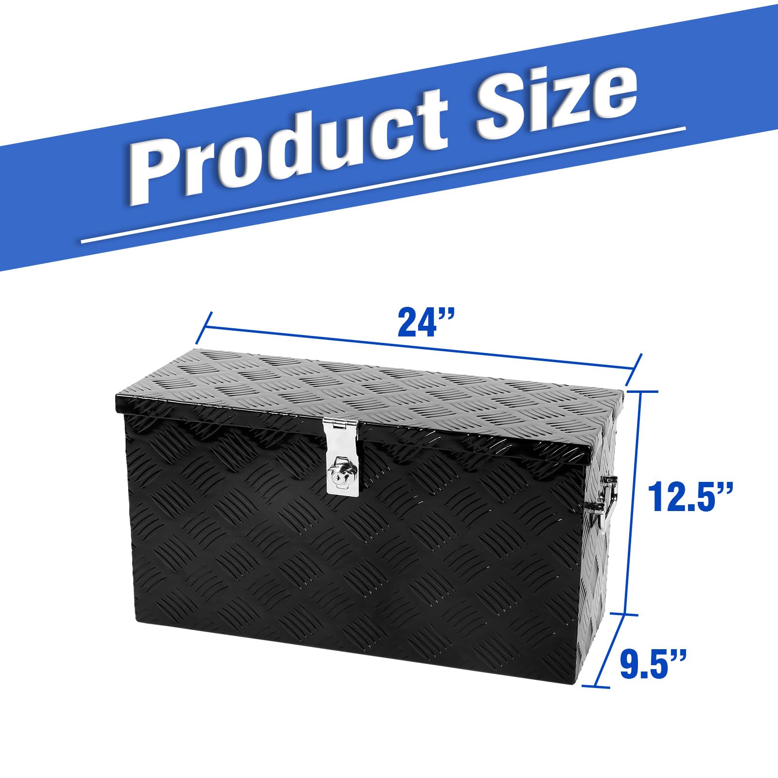 Snapklik.com : SSN 24 In Black Aluminum Tool Box 5 Bar Tread ToolBox ...