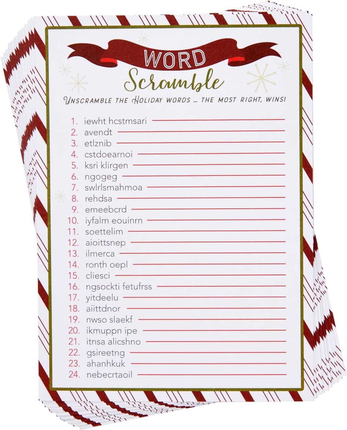 Amazon.com: Printed Party Christmas Candy Guessing Game, Holiday ...