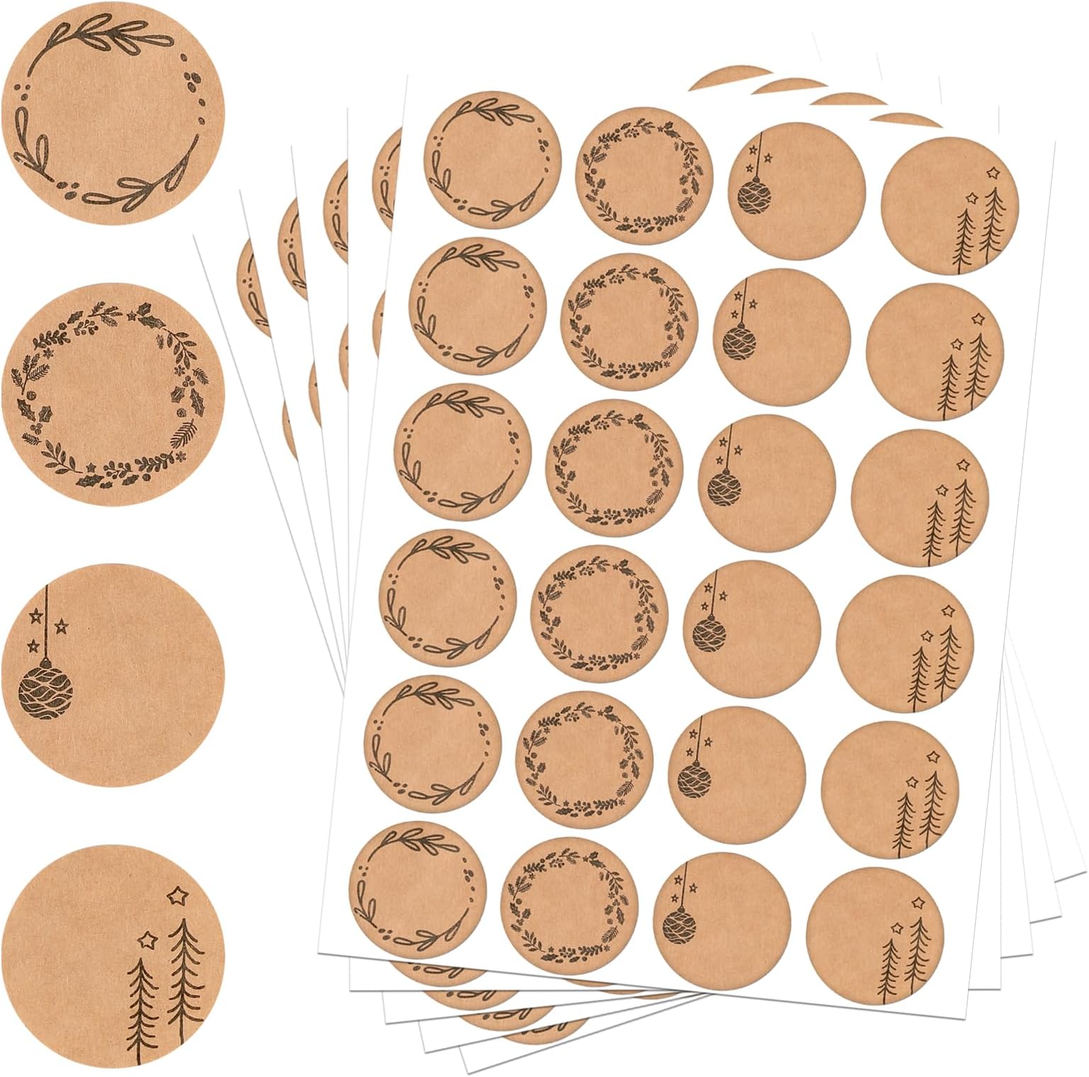 480Pcs Christmas Stickers, 1.5" Adhesive Christmas Labels Stickers, 4 ...