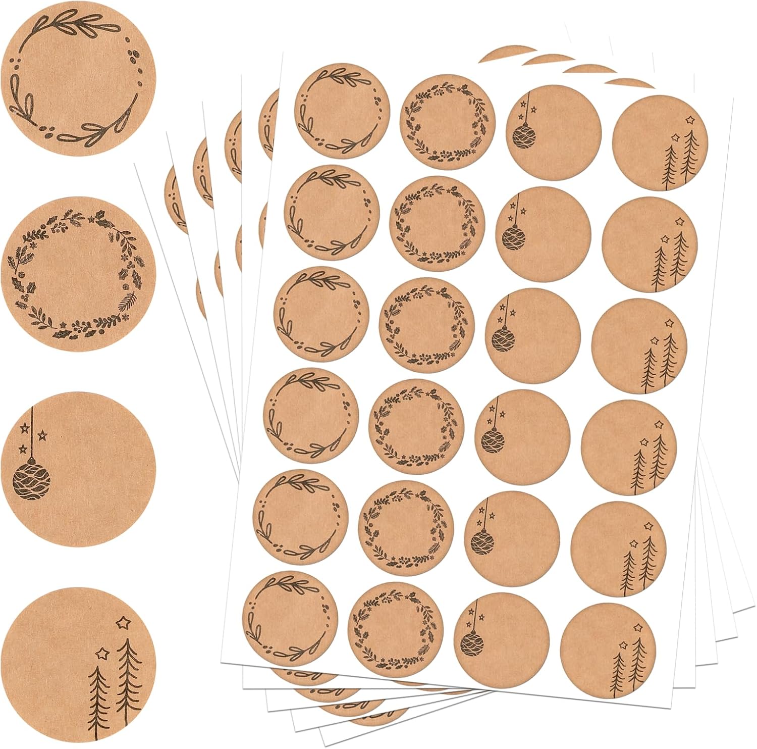480Pcs Christmas Stickers, 1.5" Adhesive Christmas Labels Stickers, 4 ...