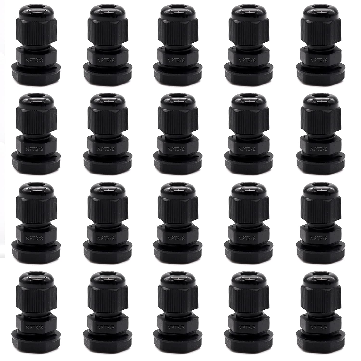Snapklik.com : Tnuocke 20 PCS Nylon Cable Glands 3/8" NPT,Waterproof ...