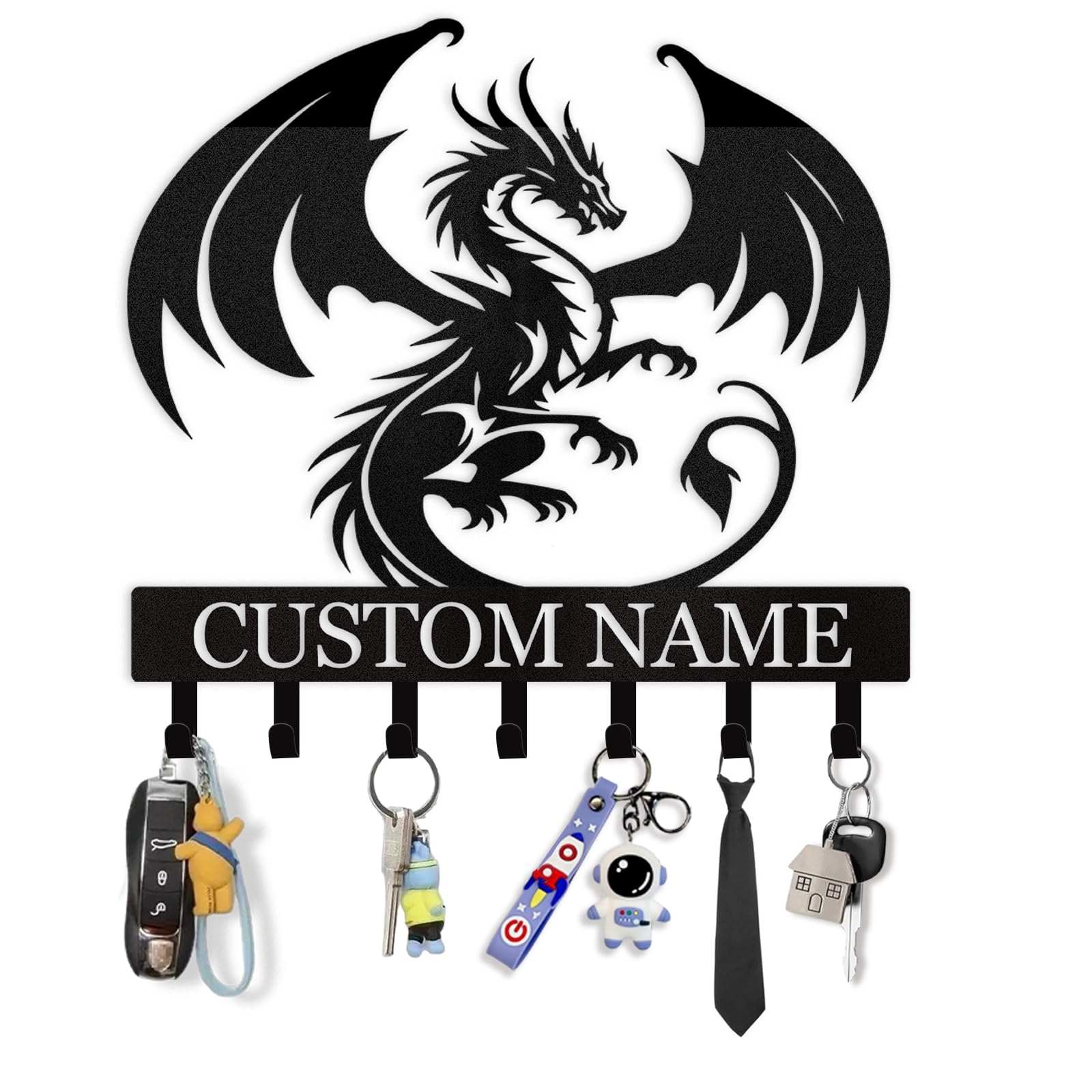Amazon.com: Personalized Metal Key Holder for Wall, Custom Dragon ...