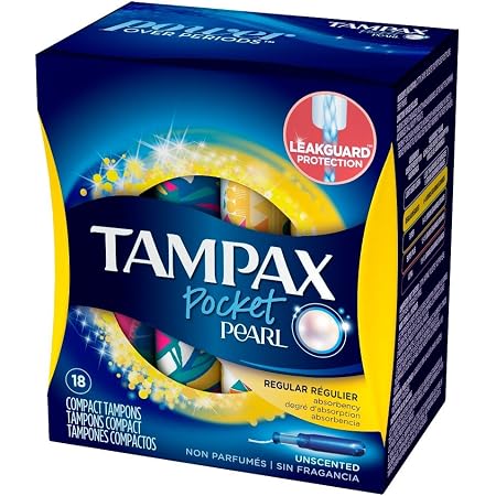 Amazon.com: Tampax Pocket Pearl Plastic Tampons, Duopack (Regular/Super ...