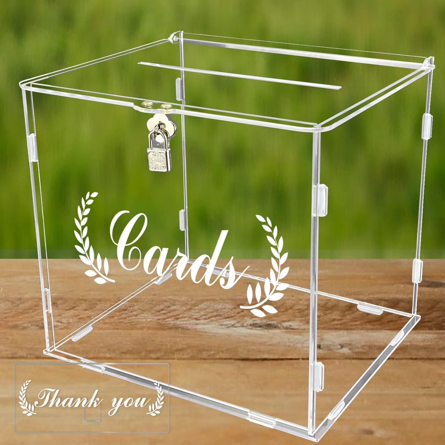 Amazon.com: FCDECOR Acrylic Wedding Card Box with Lock, Clear Card ...