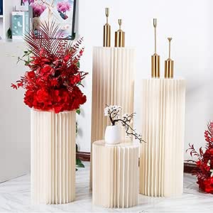Amazon.com: Foldable Paper Display Stand 4PCS Cylinder Pedestal Stands ...