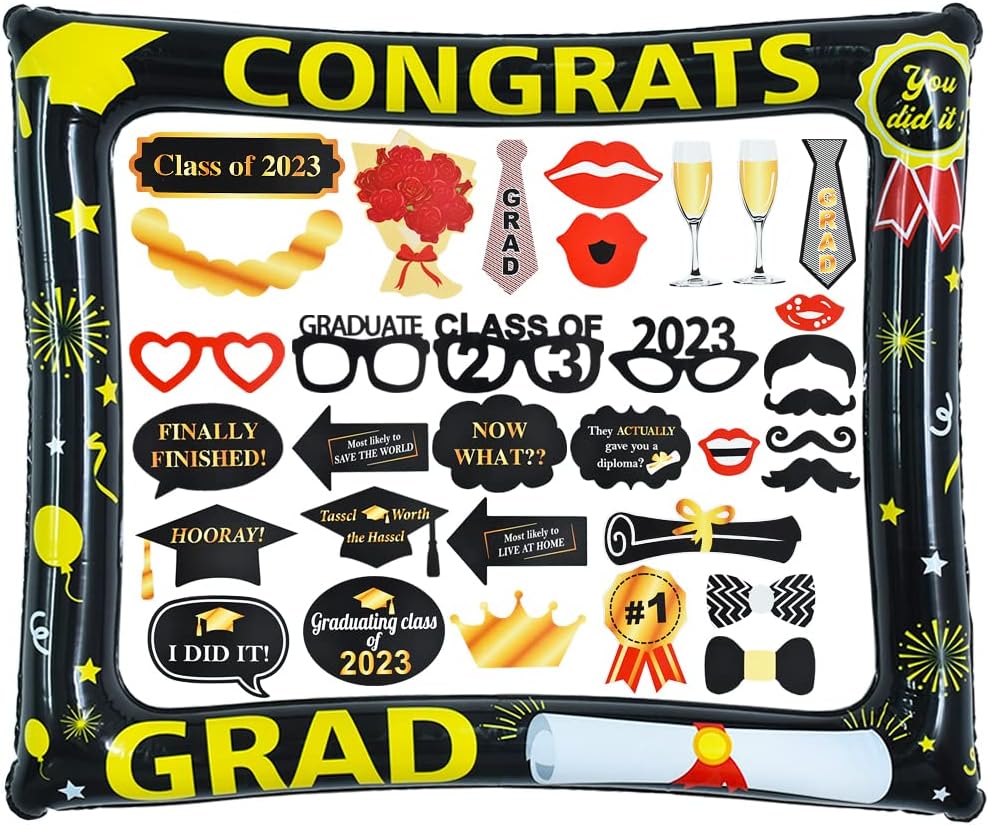 Amazon.com: Vuzvuv Graduation Inflatable Frame and Photo Booth Props ...