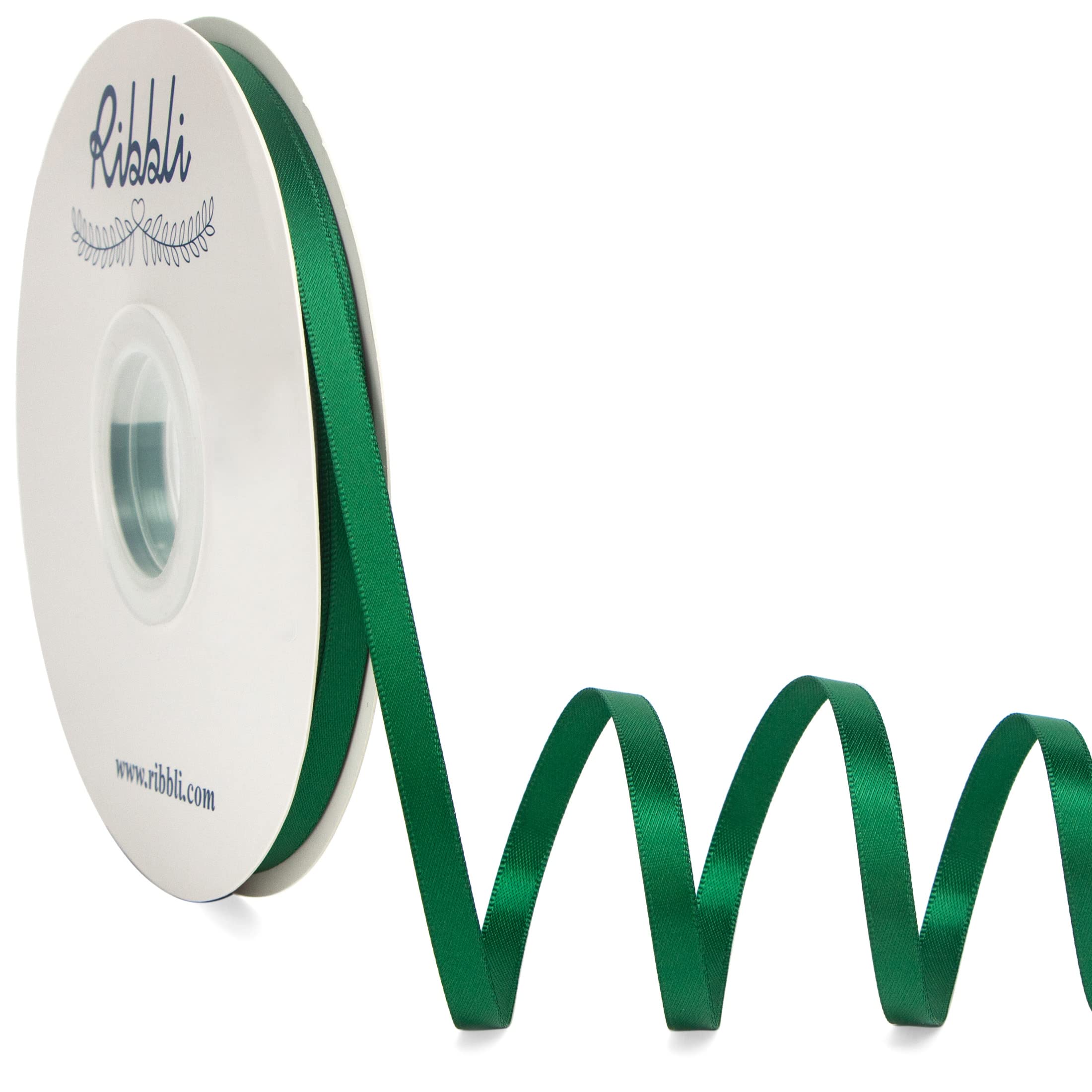 Amazon.com: Ribbli Forest Green Satin Ribbon,Double Faced Satin 1/4 ...