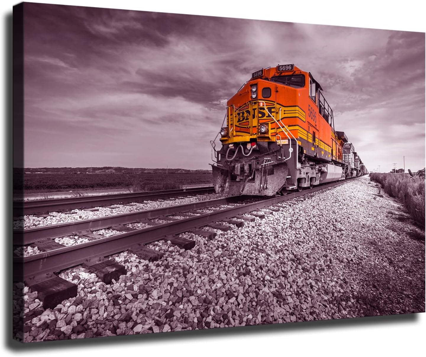 Amazon.com: CukYi Train Poster Steam Train Railroad Tracks Poster Print ...