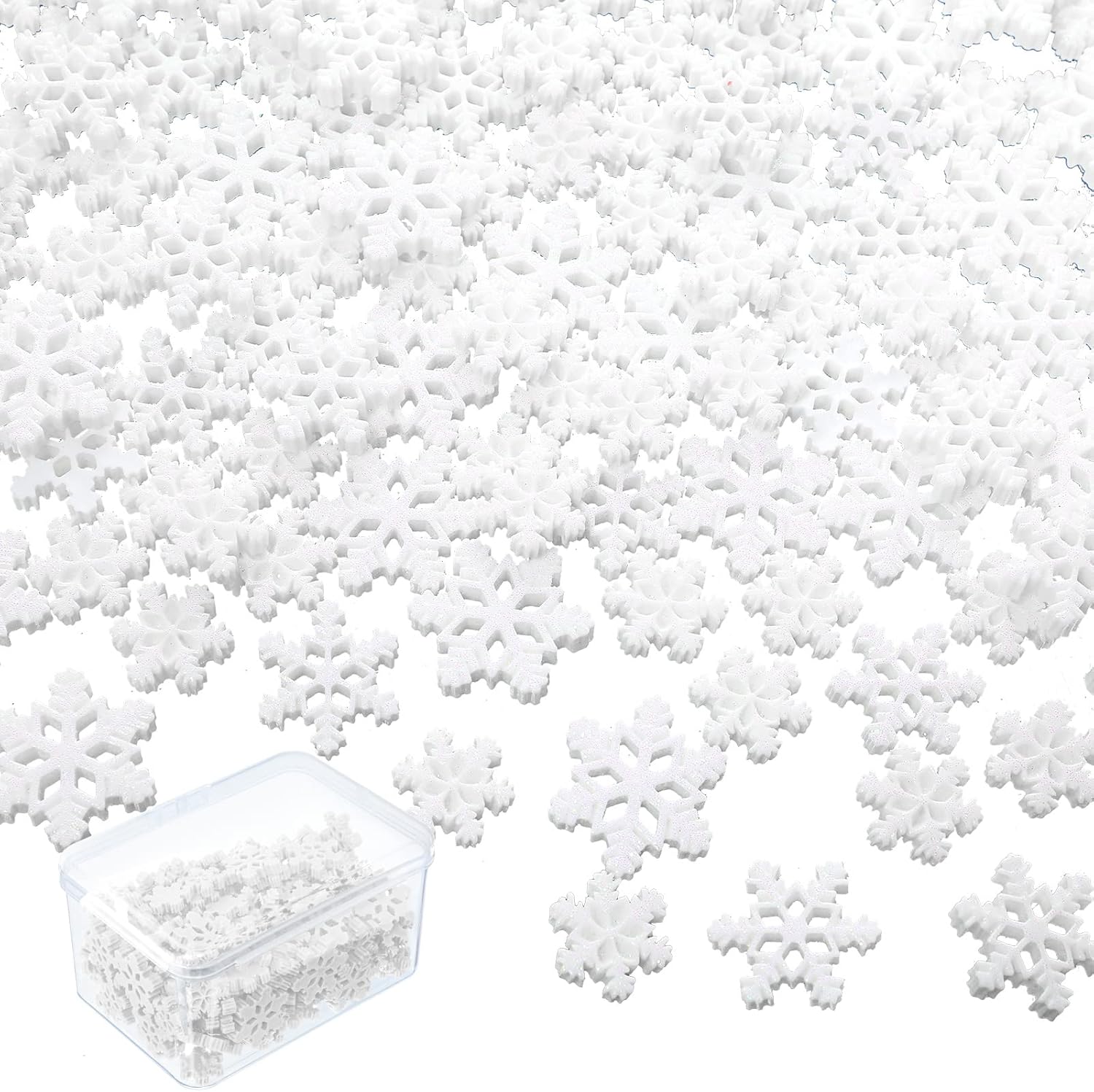 Amazon.com: Sawysine 150 Pcs Mini Snowflakes for Crafts Glitter Resin ...