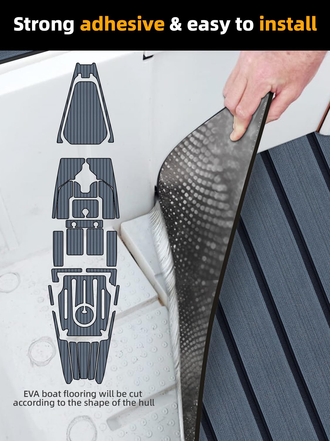 Snapklik.com : FOCEAN Boat Flooring EVA Foam Boat Decking Faux Teak ...