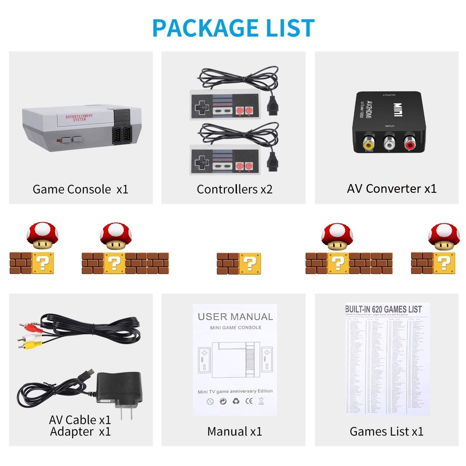 Classic Mini Handheld Retro Game Console with Built-in 620 Glassic ...