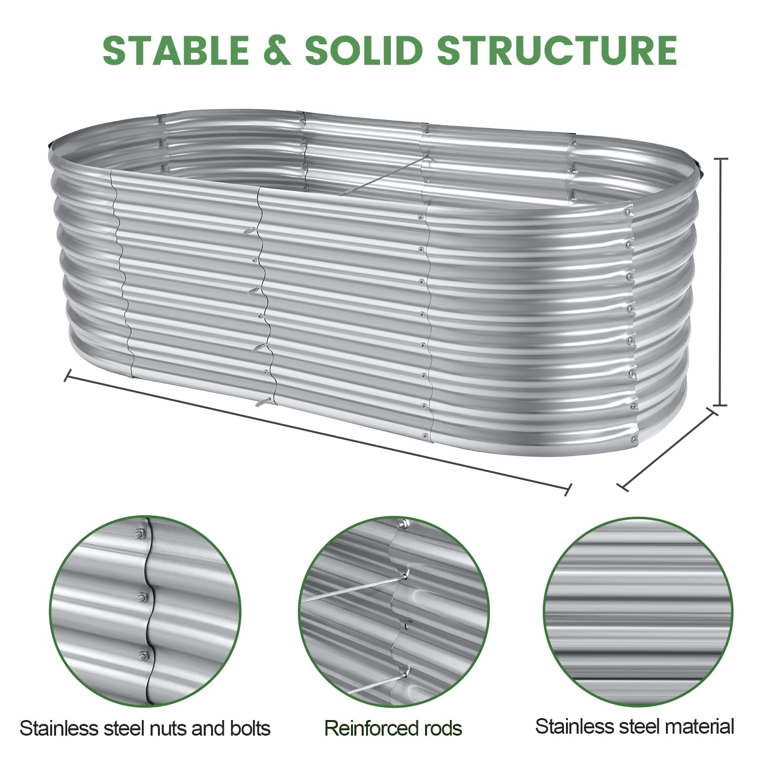 Snapklik.com : 632ft Galvanized Raised Garden Bed Kit, Galvanized ...