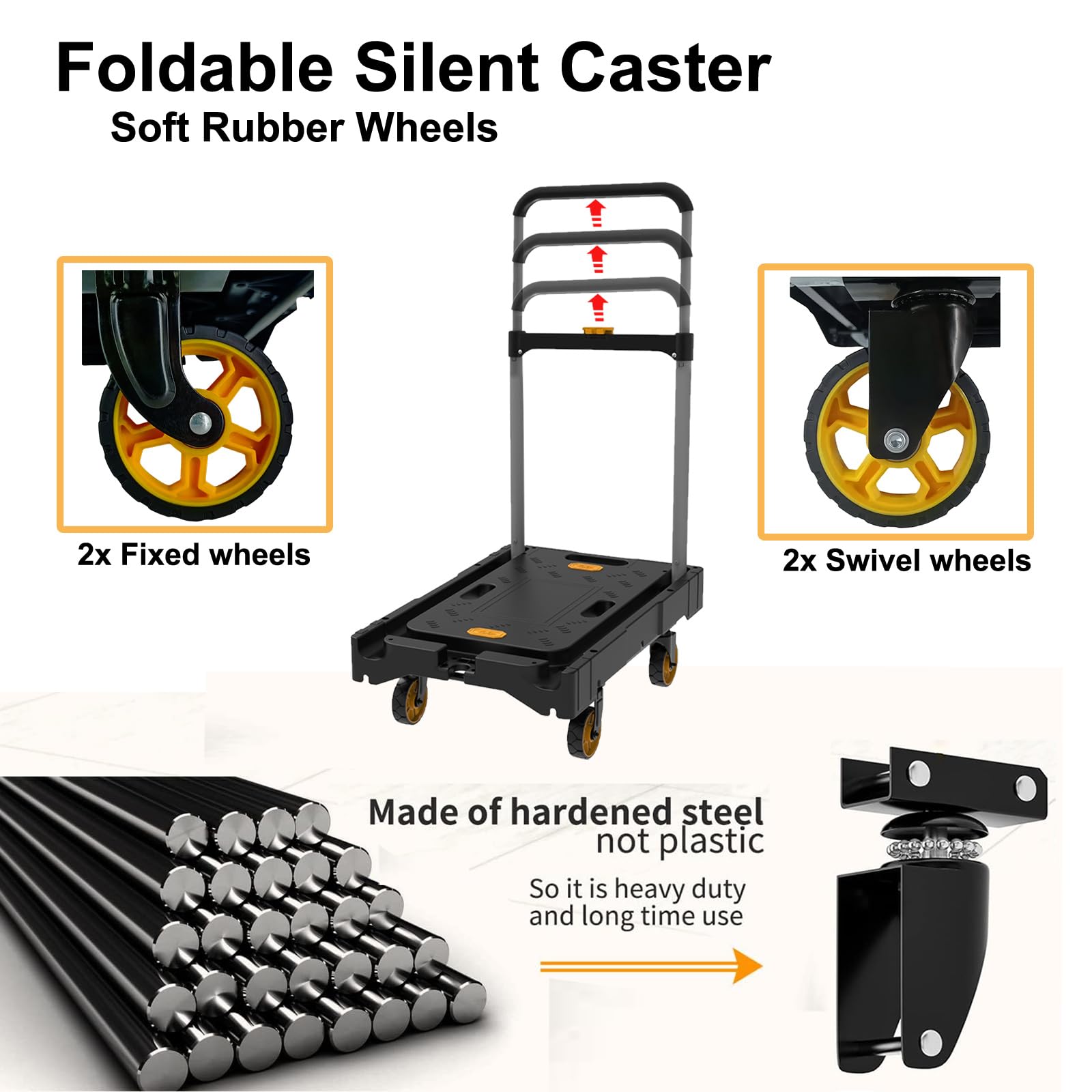 Snapklik.com : DrTakepeak Folding Platform Hand Truck Push Cart ...