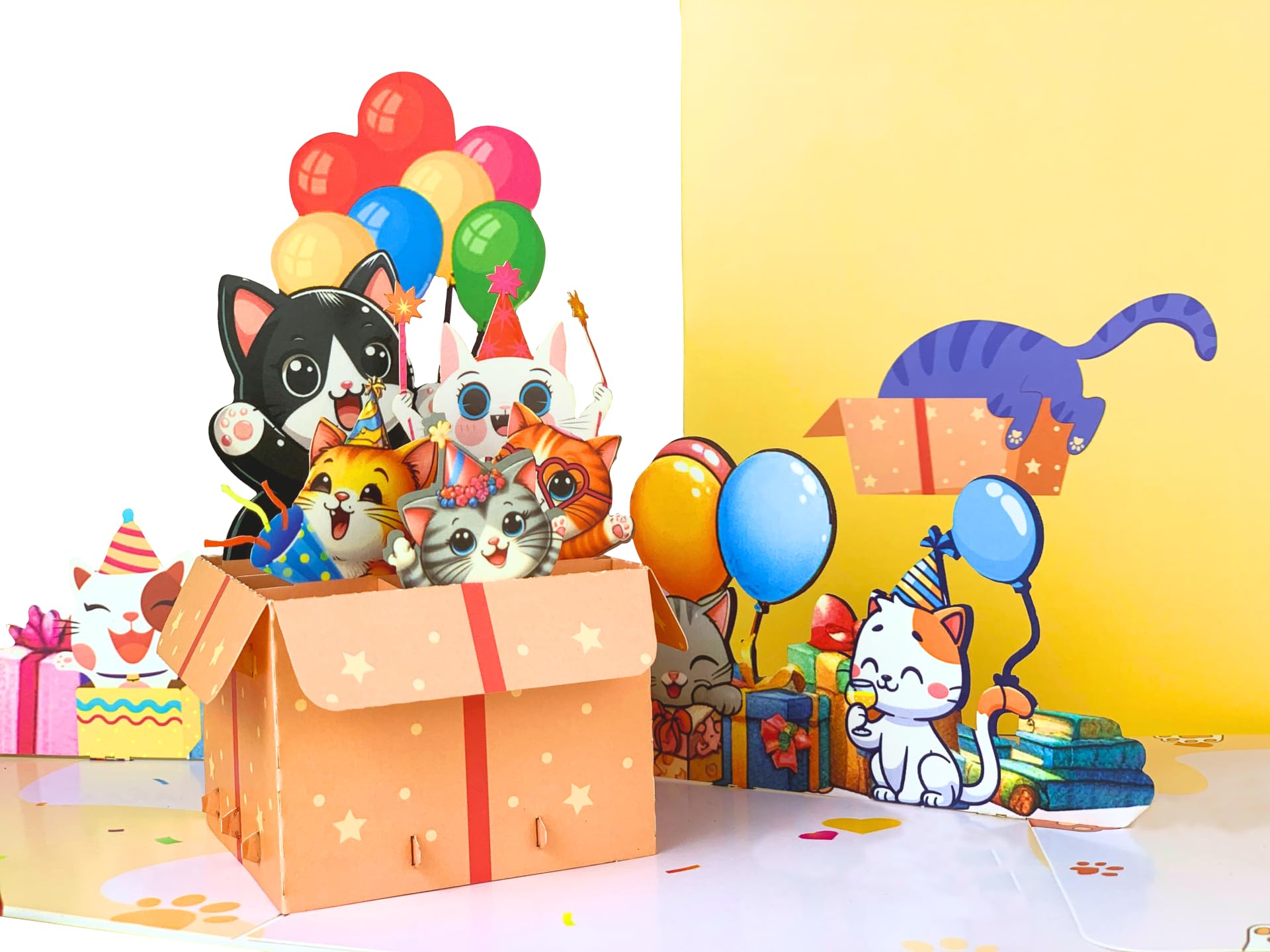 Amazon.com : SENDAPOP Cat Birthday Cards, Pop Up Funny Birthday Cards ...