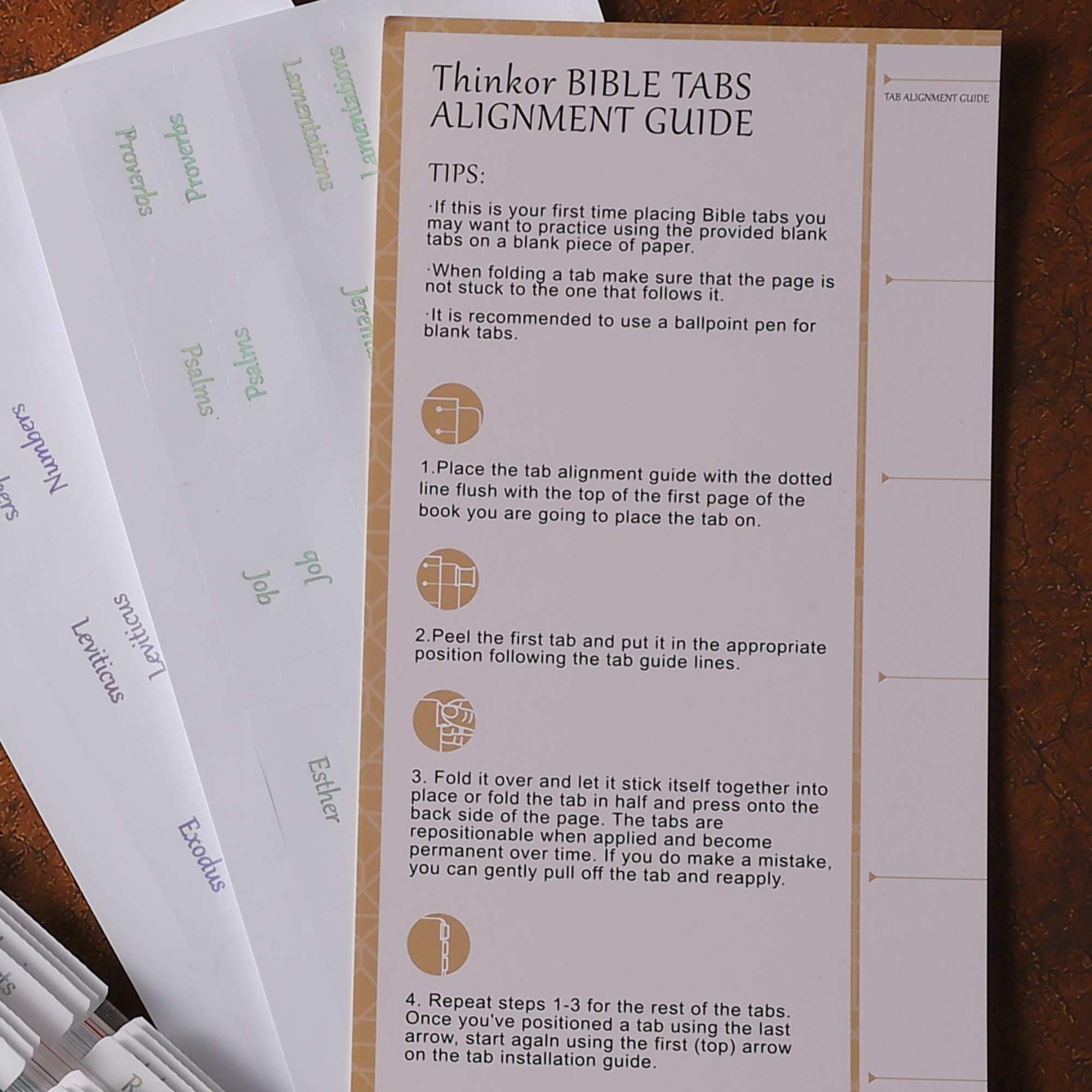Snapklik.com : Thinkor Reposition Laminated Holographic Bible Tabs ...