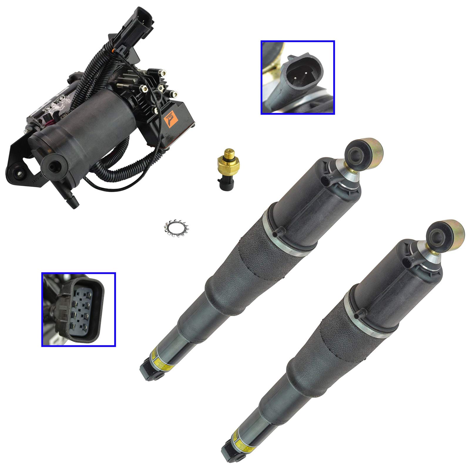 Amazon.com: TRQ Air Ride Suspension Compressor with Dryer & Rear Shock ...