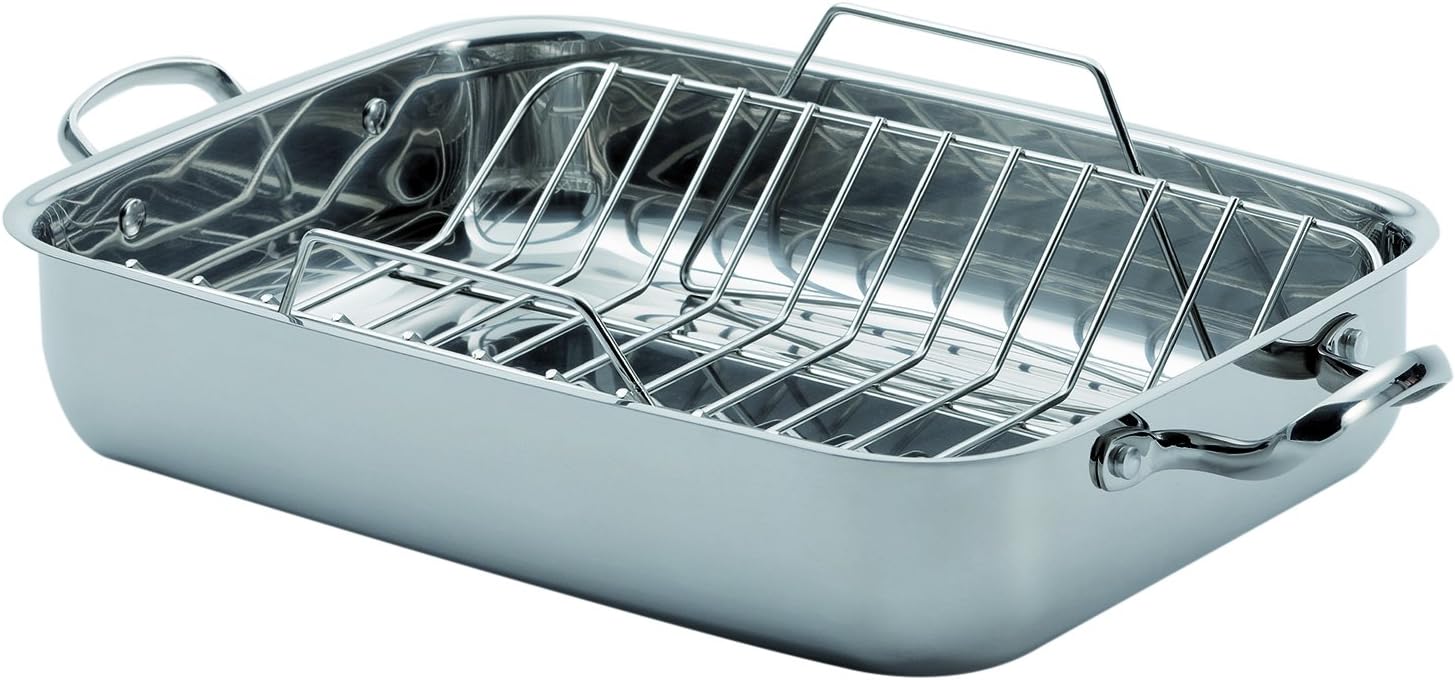Lagostina 18/10 Stainless Steel Roasting Pan with Rack : Amazon.ca: Home
