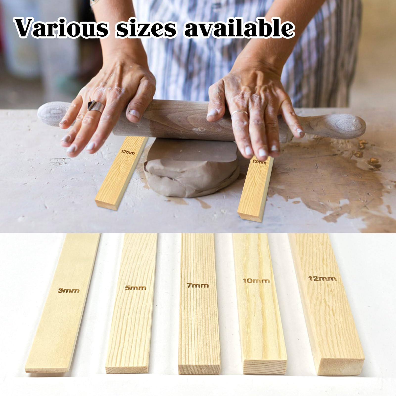 Snapklik.com : 10 Pieces Clay Rolling Pin Guide, Rolling Mud Stick ...