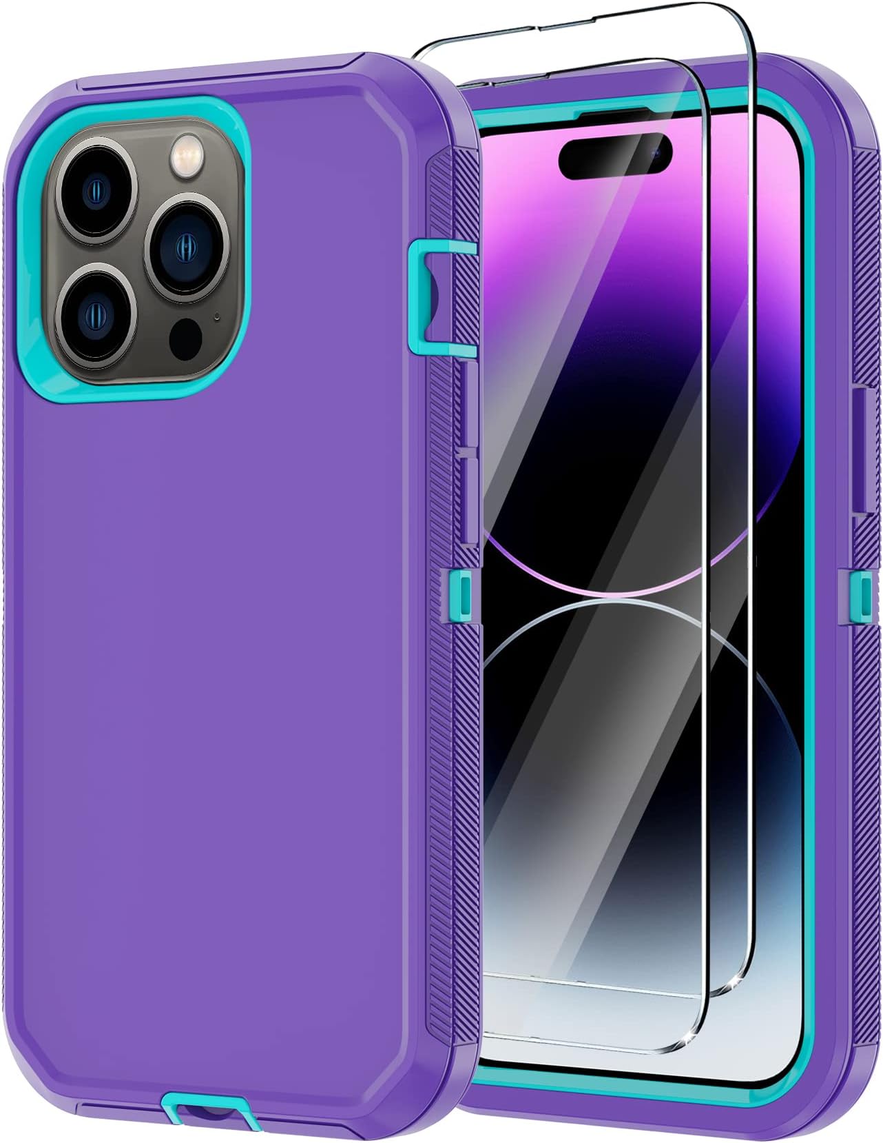 Amazon.com: Annymall for iPhone 13 Pro Max Case with 2 Screen Protector ...