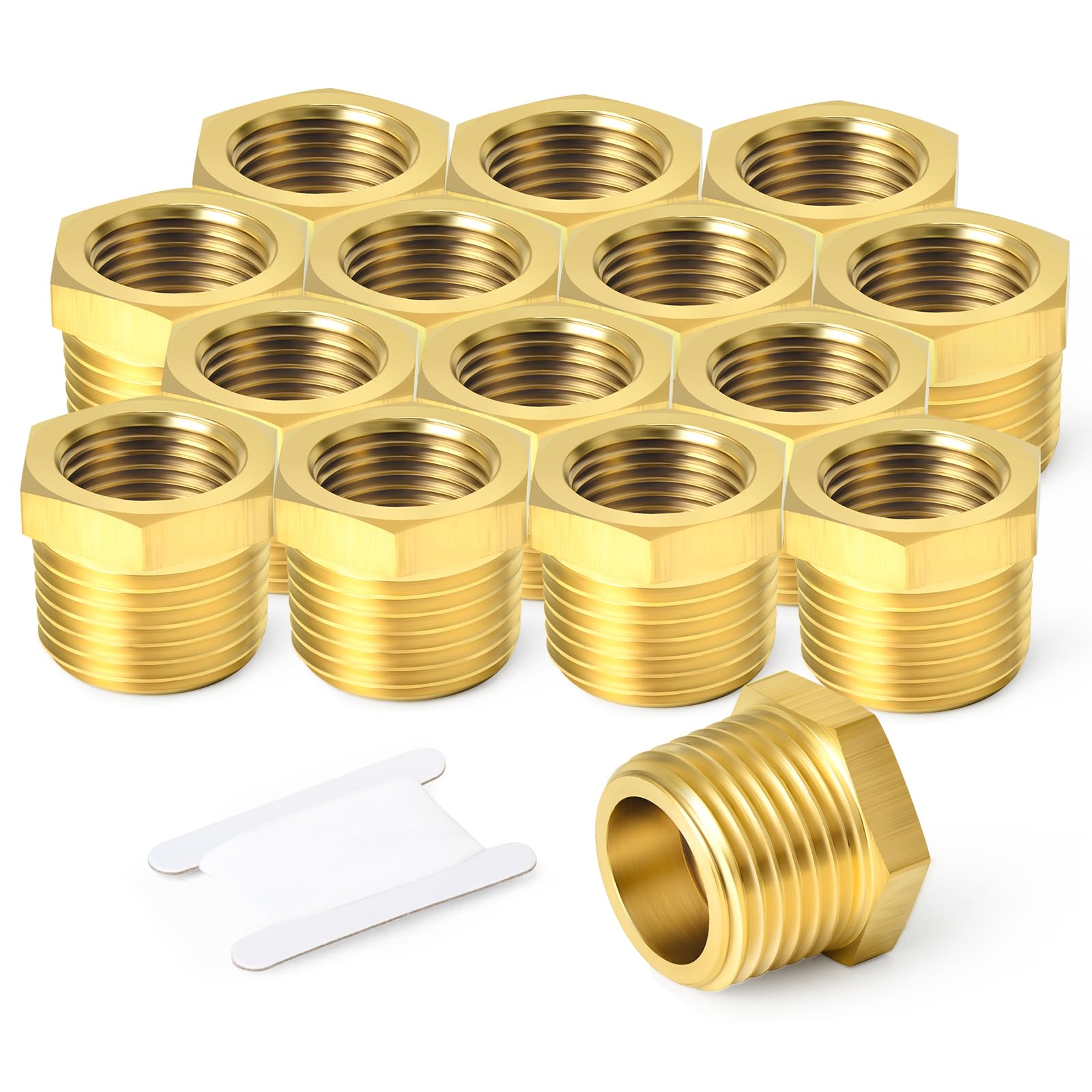 Snapklik.com : 5PCS Brass Reducer Hex Bushing Threaded Pipe Fitting 3/8 ...