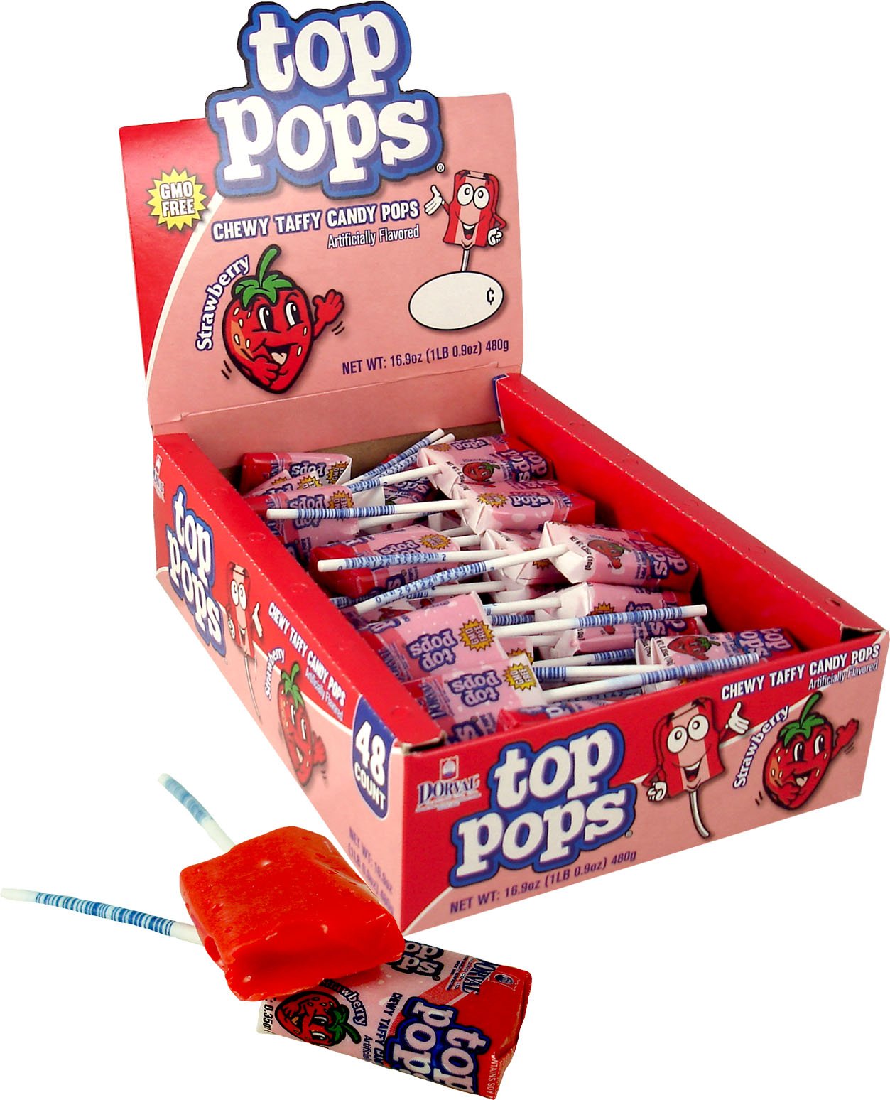 Amazon.com: Top Pops Chewy Taffy Pops, Strawberry, 16.9 Ounce