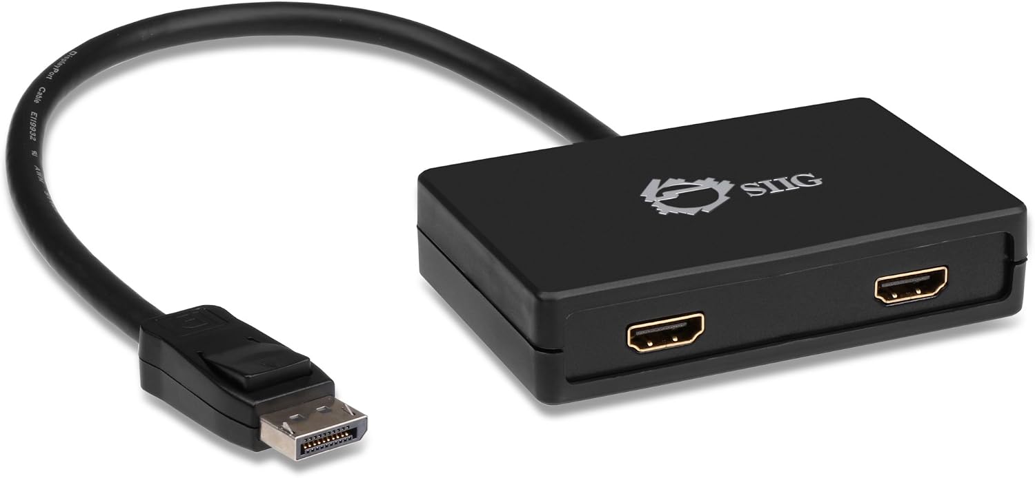 Amazon.com: SIIG DisplayPort 1.2 to 2-Port HDMI Multi Stream Transport ...