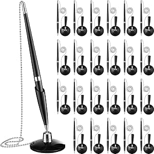 Amazon.com : Zonon 24 Pieces Secure Pen with Chain Security Pen Holder ...