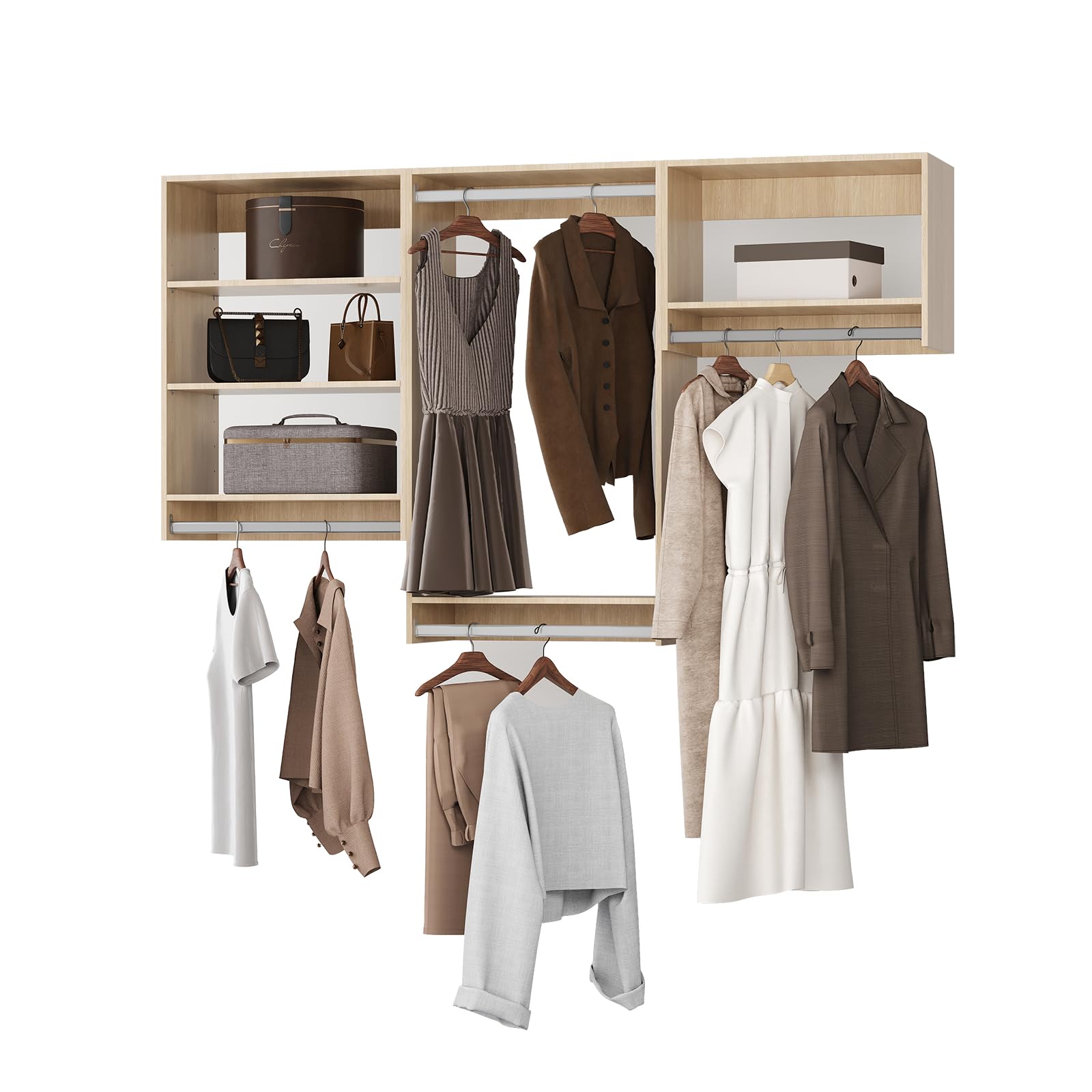 Snapklik.com : MODCART Modular Closet System, 66" Wide Closet Organizer ...