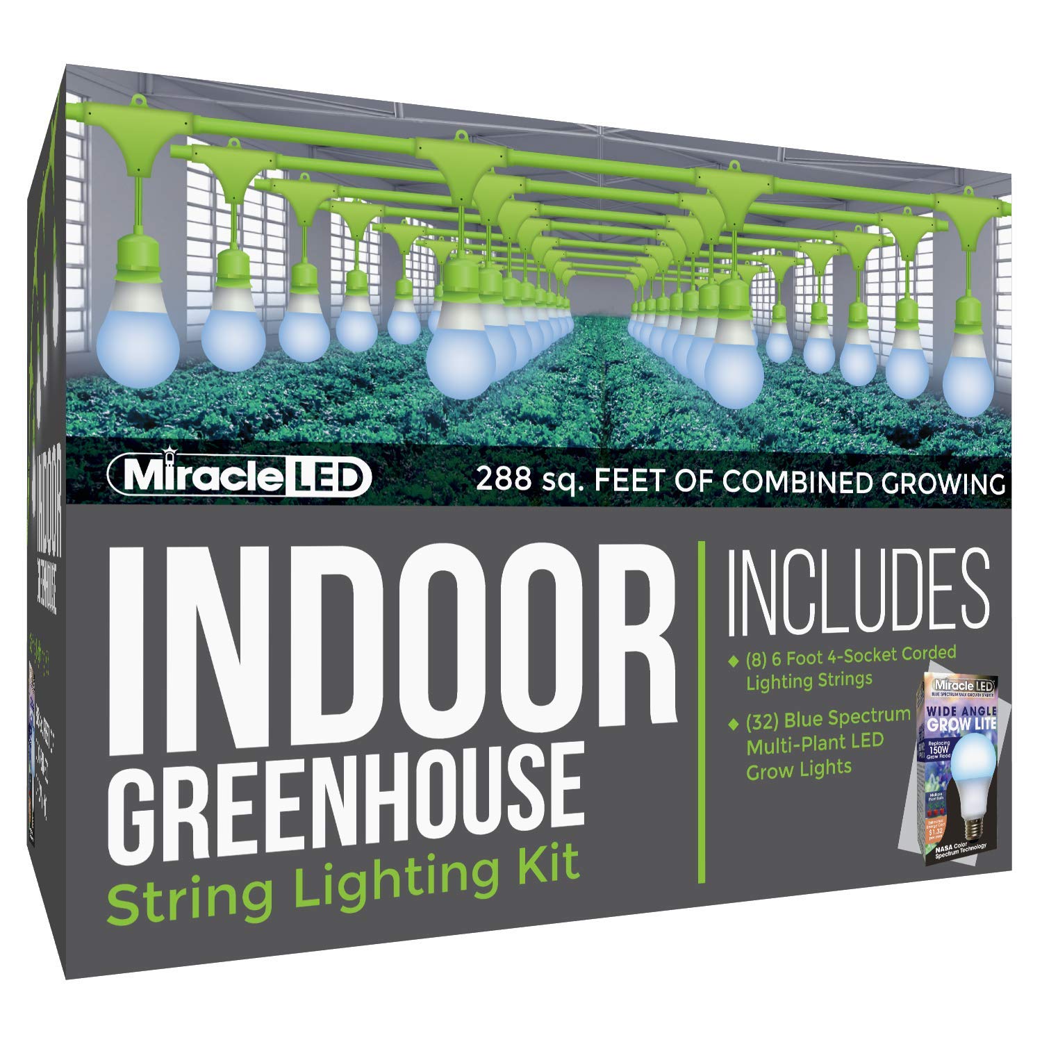 Amazon.com: Miracle LED 4-Socket 6ft Corded Indoor Greenhouse Kit with ...
