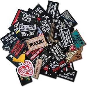 Amazon.com: ZESION 20Pcs Random Tactical Morale Patch Bundle, Full Embroidery Tactical Patch Set ...
