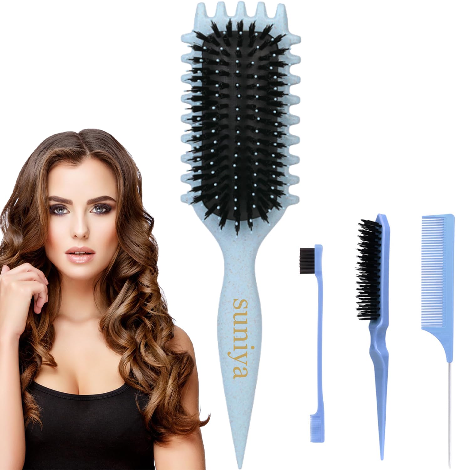 Amazon.com : 4 Pieces Hair Styling Comb Set,Curly Hair Brush,Curl ...