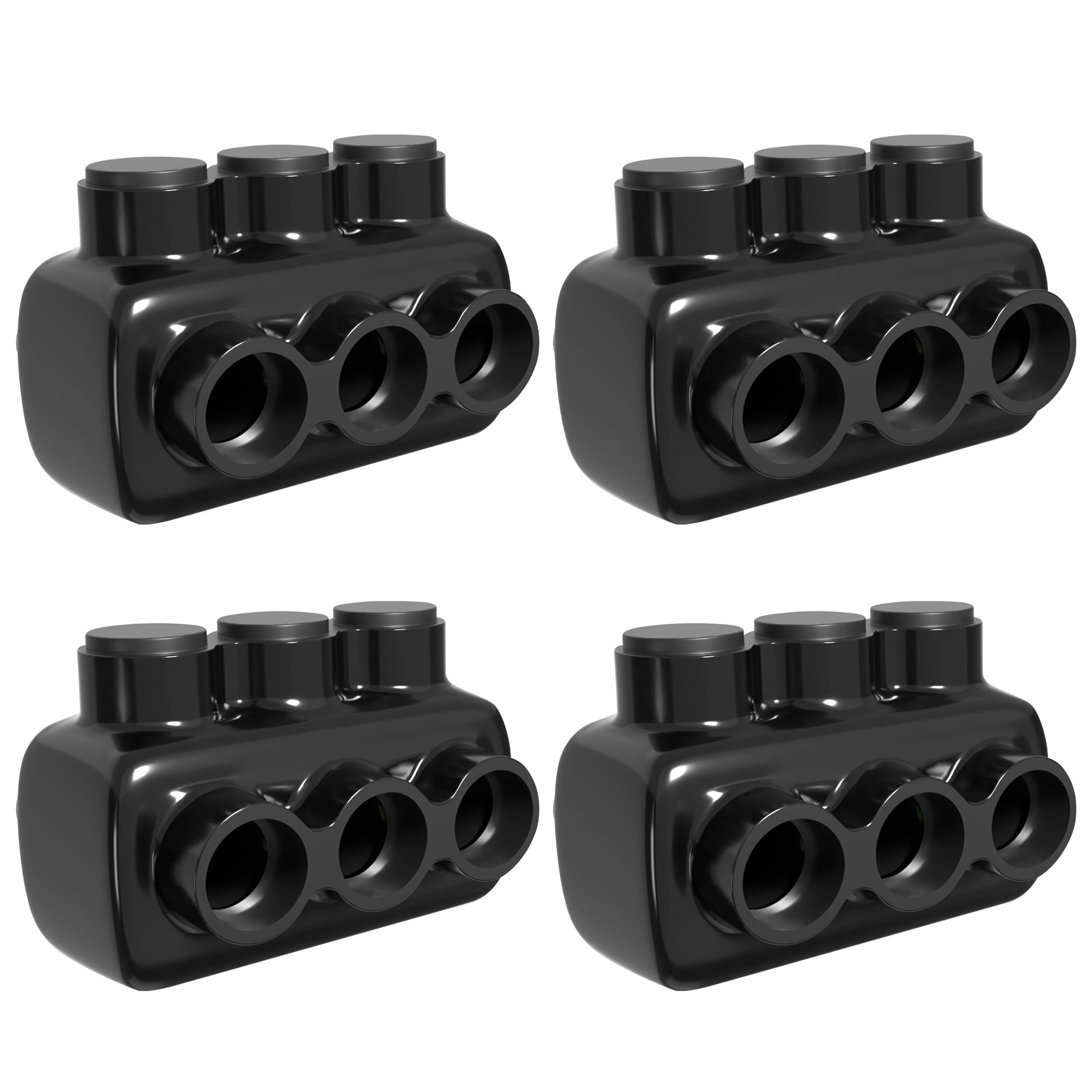 OHLECTRIC 4 Pack - Black Insulated Connector Dual Side Entry - 3 Port ...