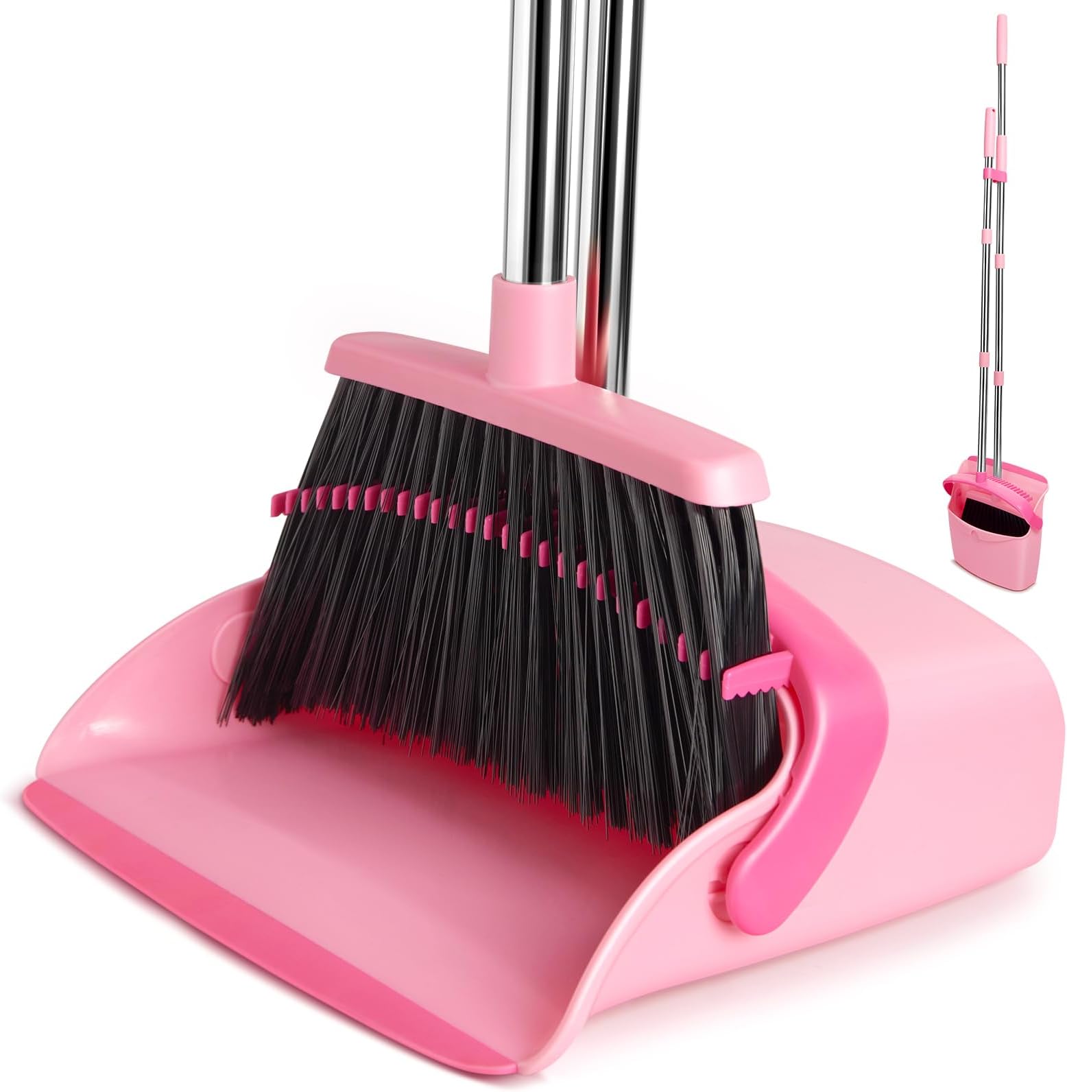 Amazon.com: XXFLOWER Broom and Dustpan Set, Dustpans with Broom Combo ...