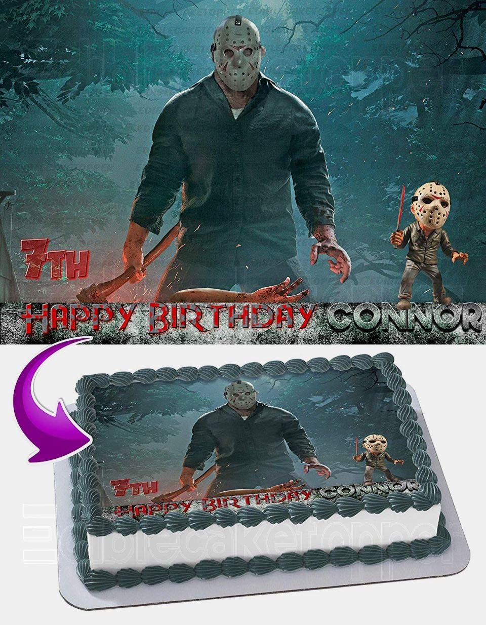 Buy PartyPrint Edible Cake Image for Jason Voorhees Theme Party ...