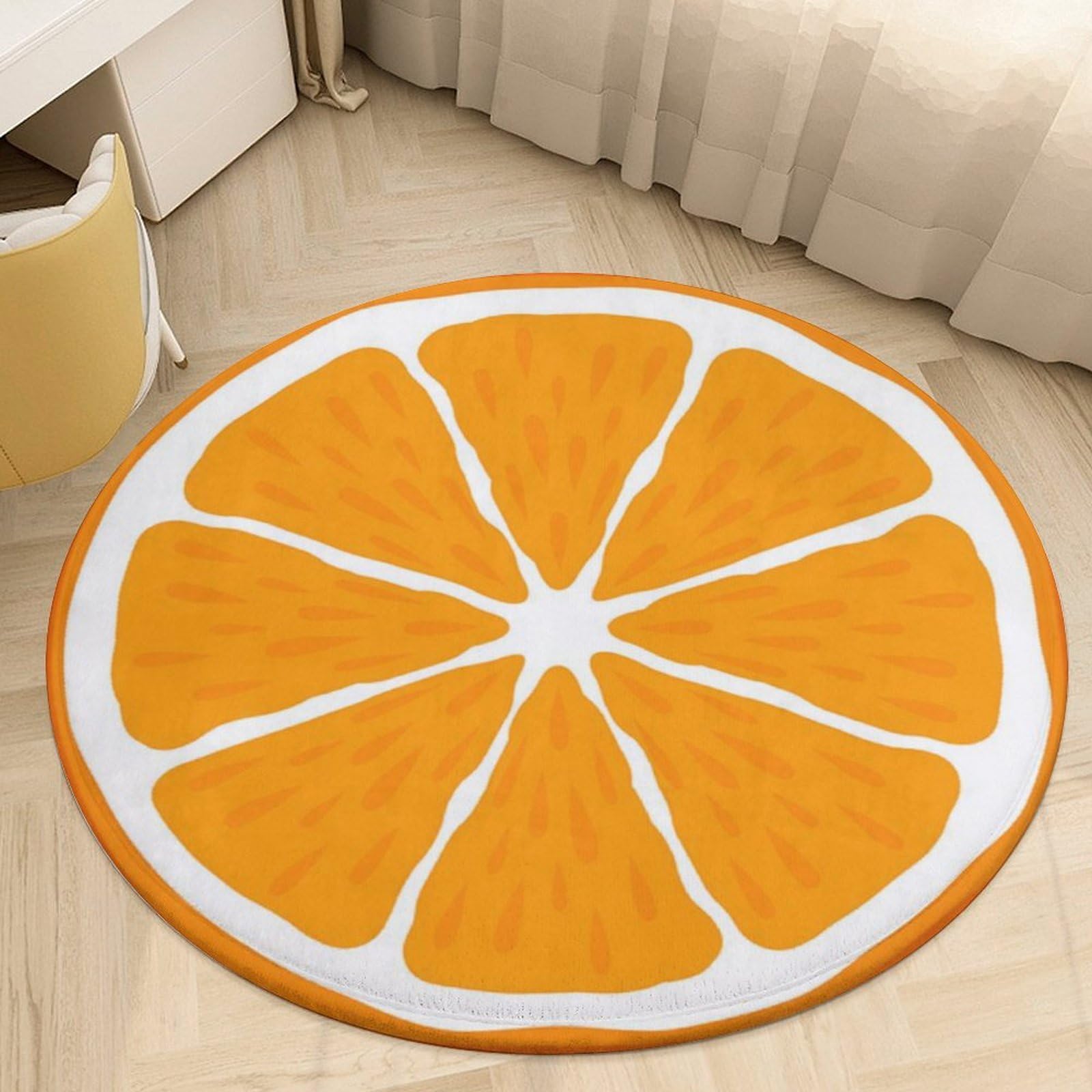 Amazon.com: MoBlinko Fruit Rug Orange Round Rug 3 Ft Circle Rug Carpet ...