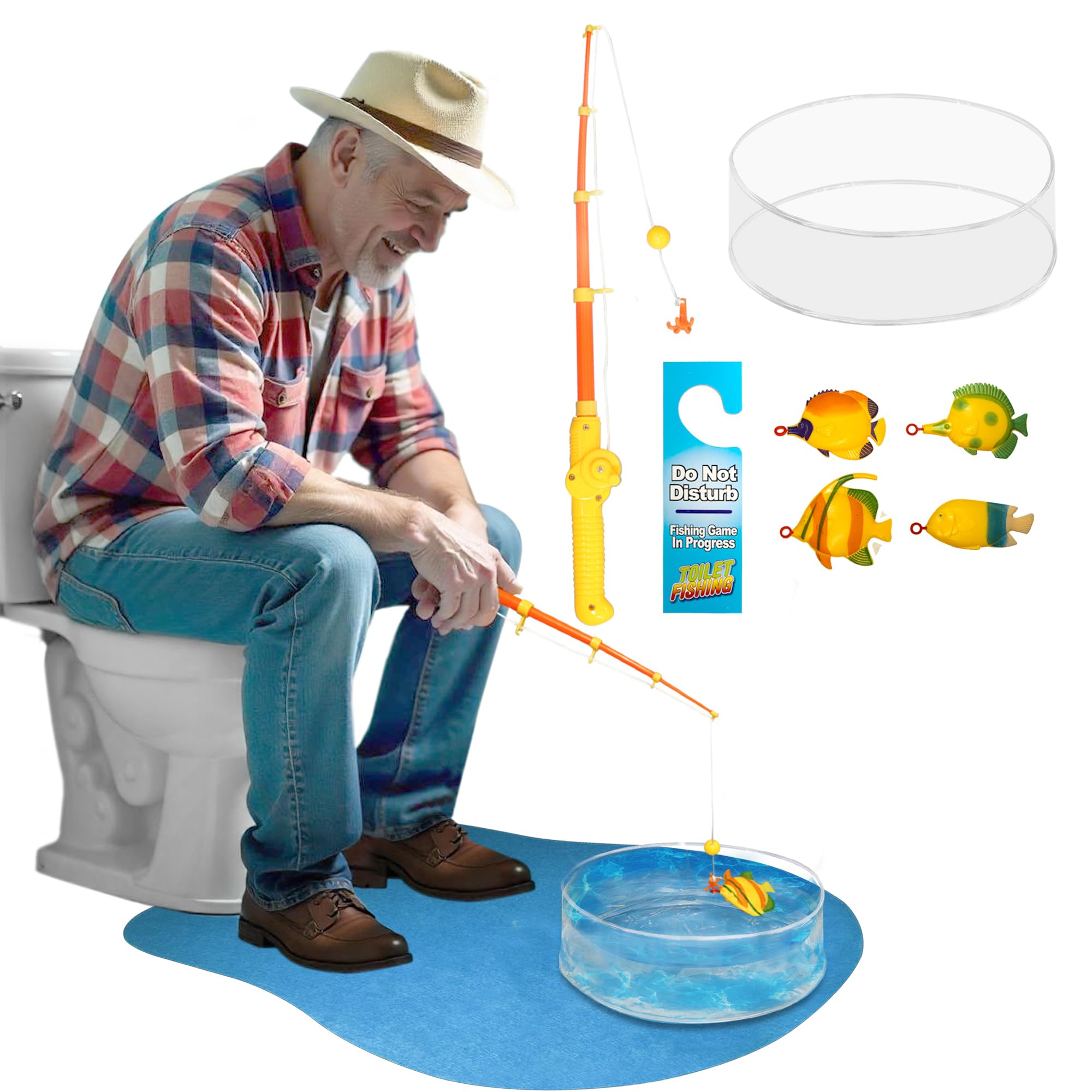 Amazon.com: Novelty Place Potty Fisher Toilet Fishing Game Set for Kids ...