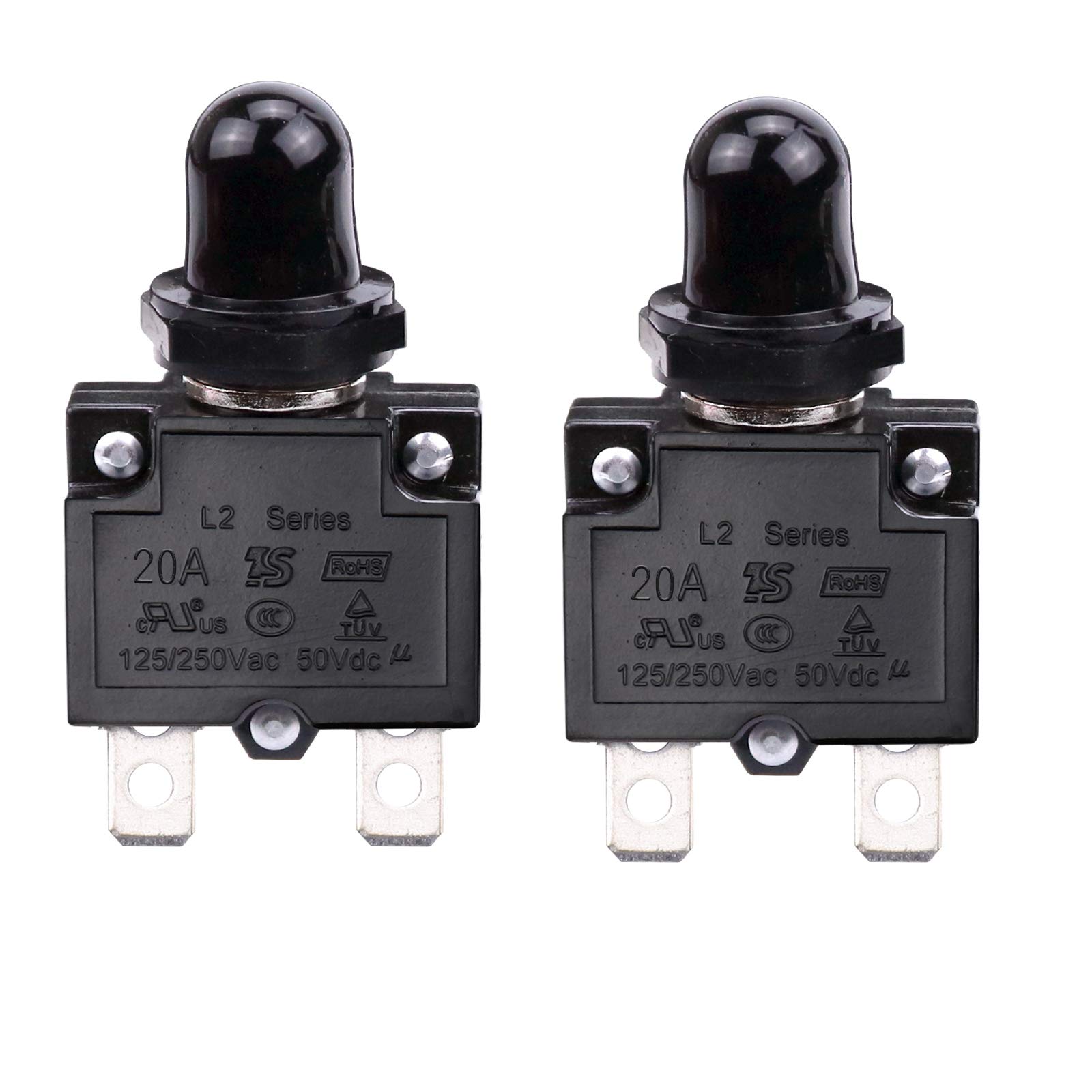Snapklik.com : RKURCK 20 Amps Push Button Circuit Breakers, AC 125/250V ...