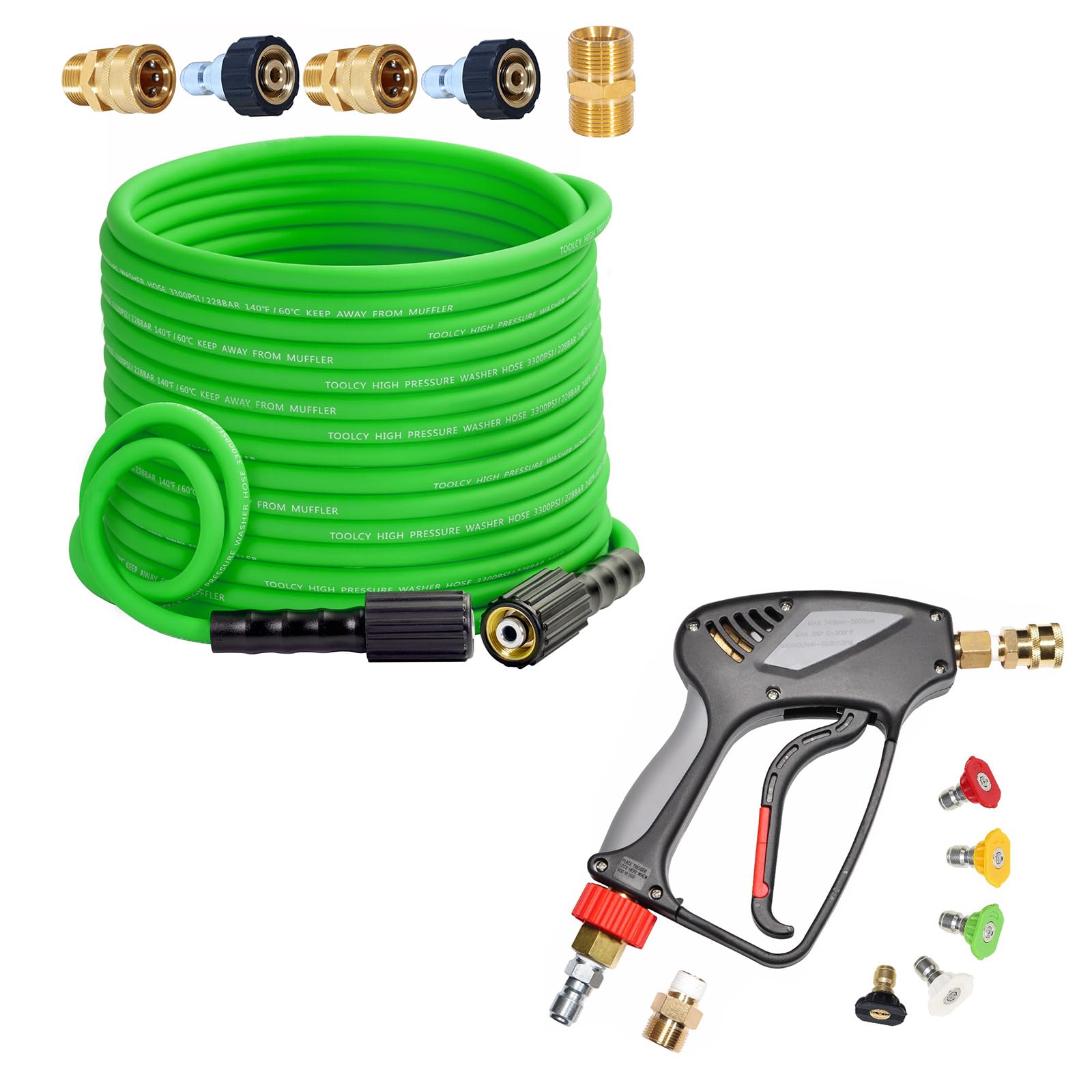 Amazon.com: TOOLCY Pressure Washer Gun and Hose Kit, Super Flexible ...
