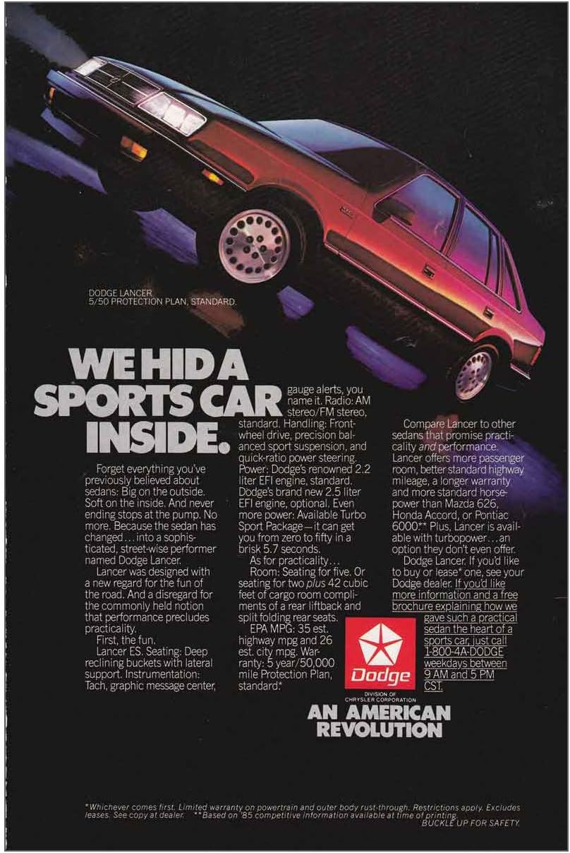 Amazon.com: RelicPaper 1986 Dodge Lancer: We Hid a Sports Car Inside ...