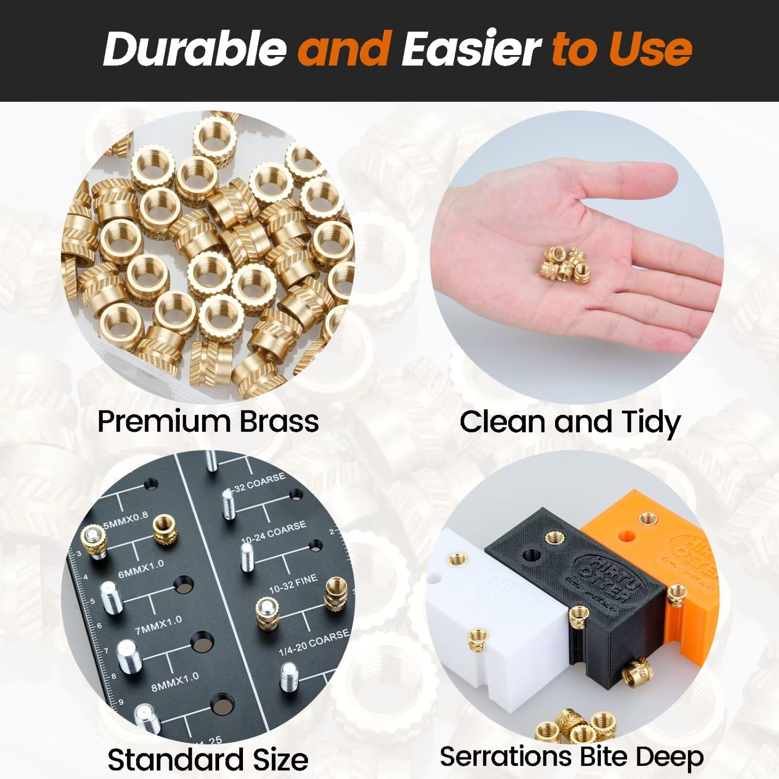 Snapklik.com : 200 Pcs M2 Brass Heat-Set Threaded Inserts For 3D ...