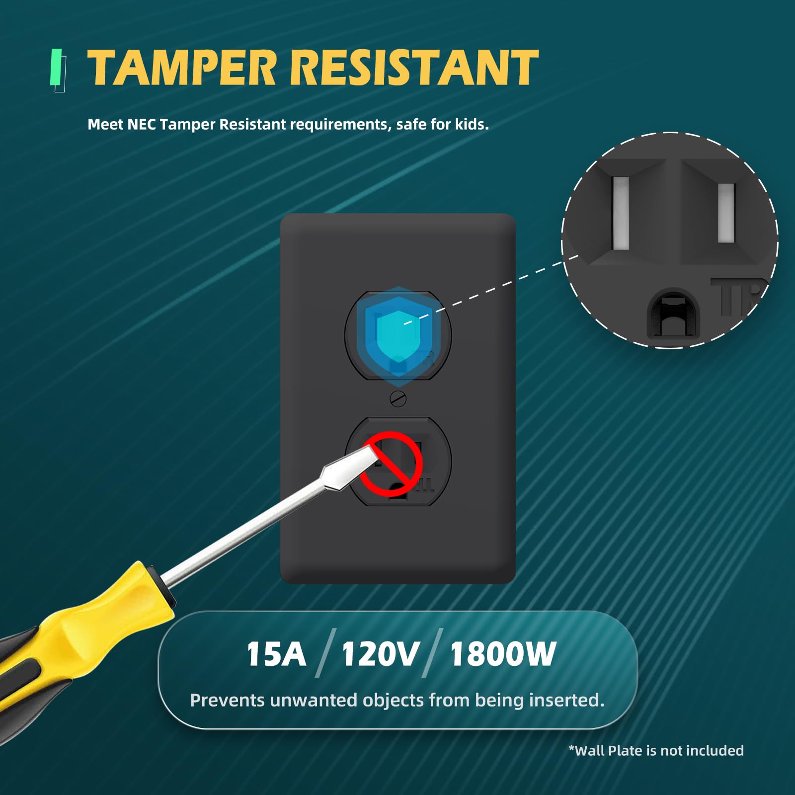 Snapklik.com : Duplex Wall Receptacle Outlets, 15A 125V 1850W, 2 Pole 3 ...
