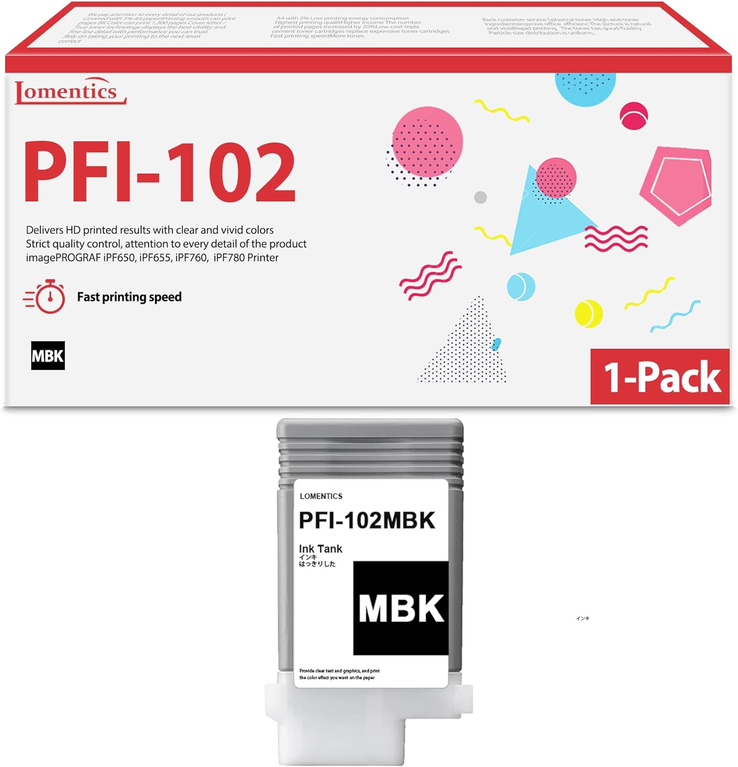 Amazon.com: PFI-102 Ink Tank (1PK, Matte Black) Loment CompatiblePFI ...