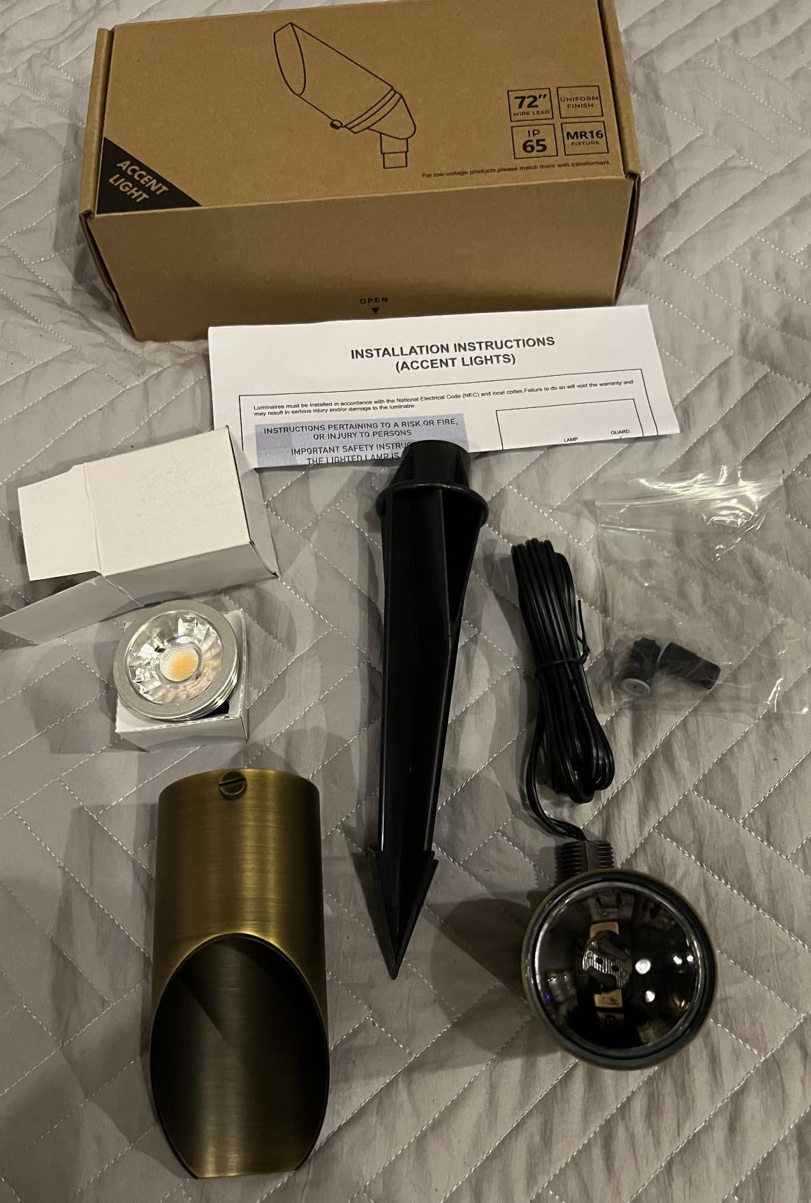 LumStory Brass Landscape Spotlight Low Voltage Landscape Lights 12V AC ...