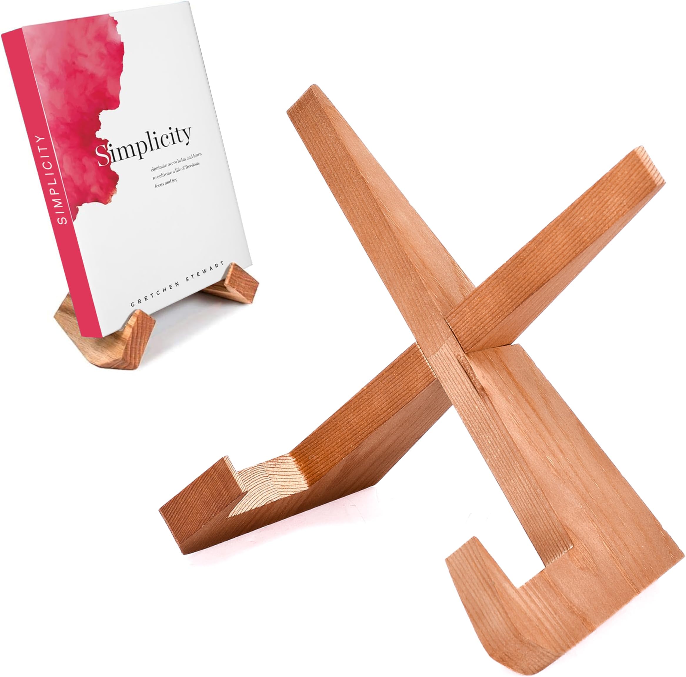 Regal Trunk & Co. Wooden Cookbook Stand - Decorative Farmhouse Recipe ...