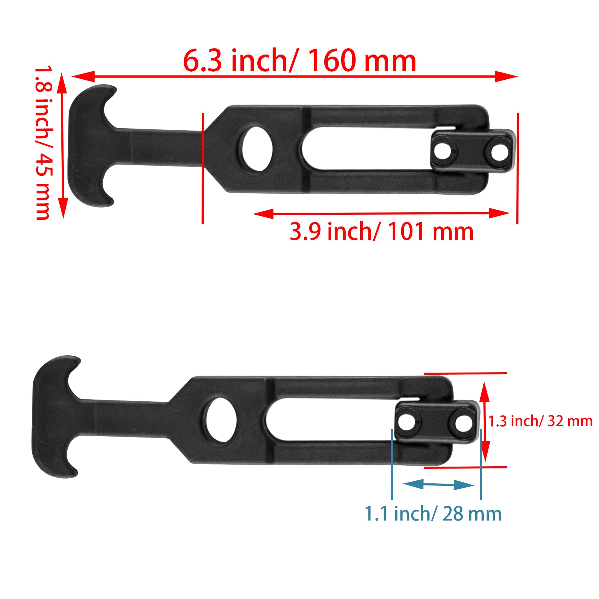 Snapklik.com : 6.6 Rubber Flexible T-Handle Draw Latches, Black Rubber ...