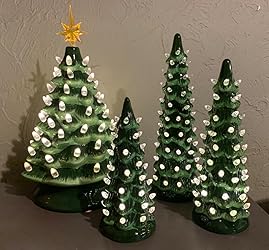 Amazon.com: Best Choice Products Set of 3 Ceramic Christmas Trees, Pre ...