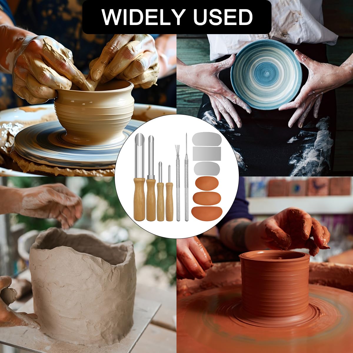 Snapklik.com : 3 Sizes Rubber Pottery Clay Ribs + 3 Pcs Sculpture ...