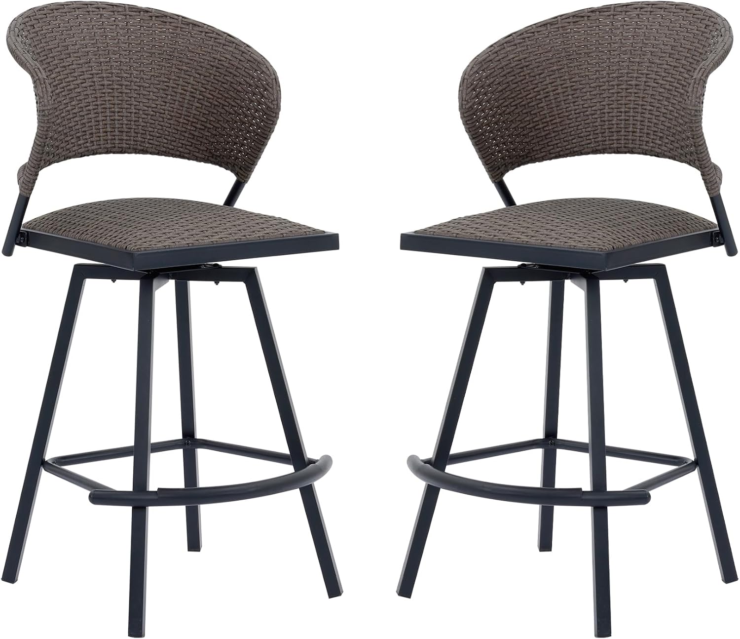 Amazon.com: VICLLAX Outdoor Swivel Bar Stools All-Weather Counter ...
